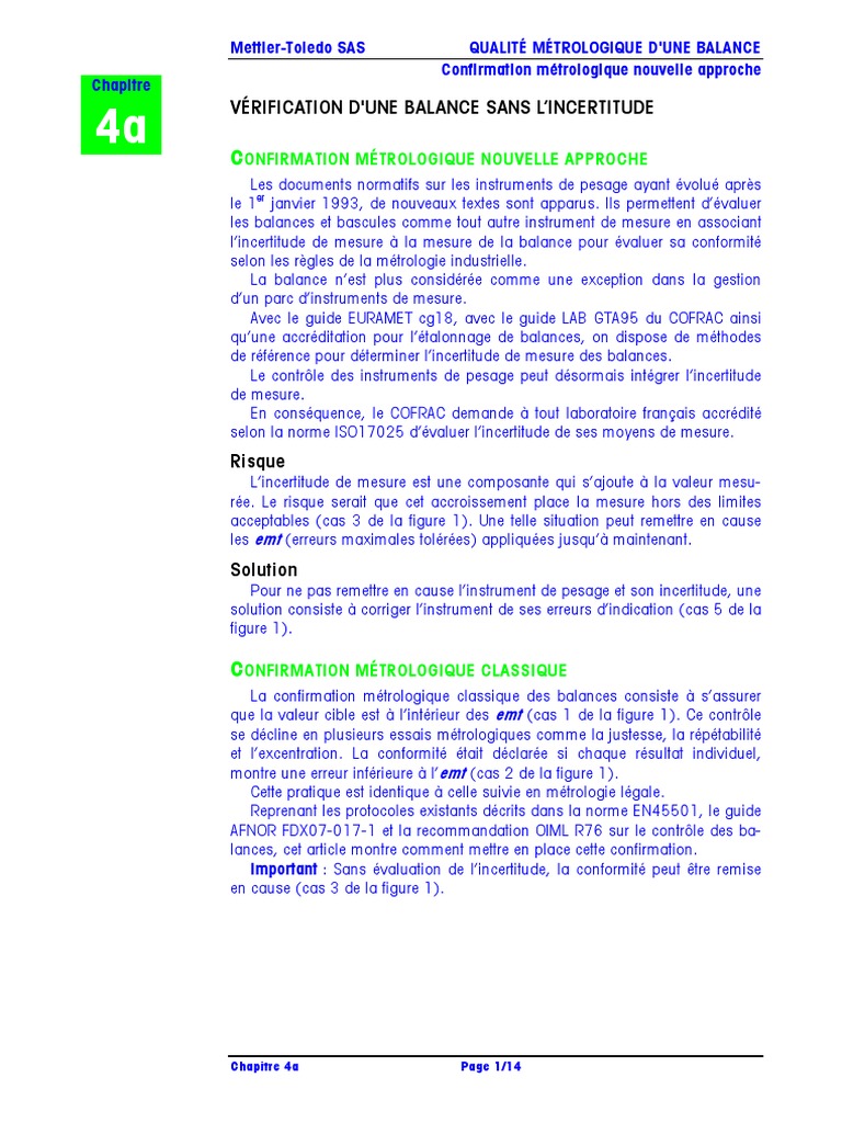 Chapitre 04a - Vérification D'une Balance | Download Free PDF | Erreur ...