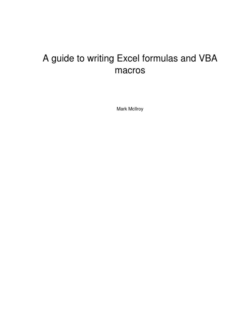 Excel Formulas MLM | Download Free PDF | Microsoft Excel | Subroutine