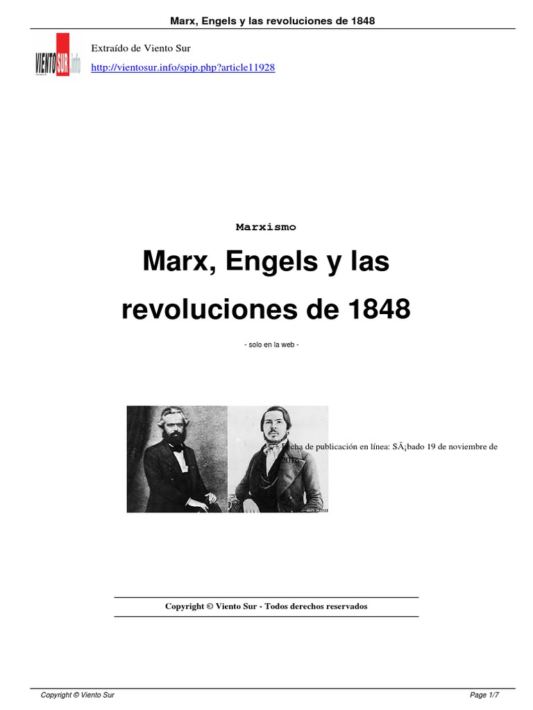 Marx, Engels y Las Revoluciones de 1848 | PDF | Friedrich Engels | Karl ...