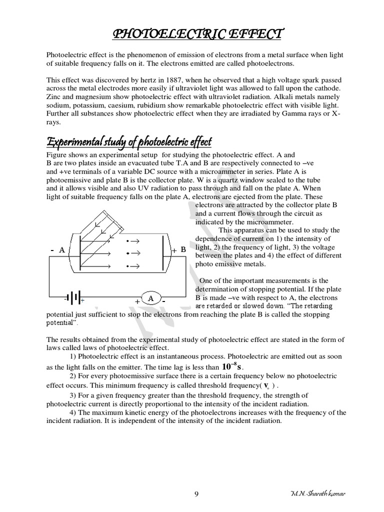 Photoelectric Effect PDF | PDF | Photoelectric Effect | Transmission ...