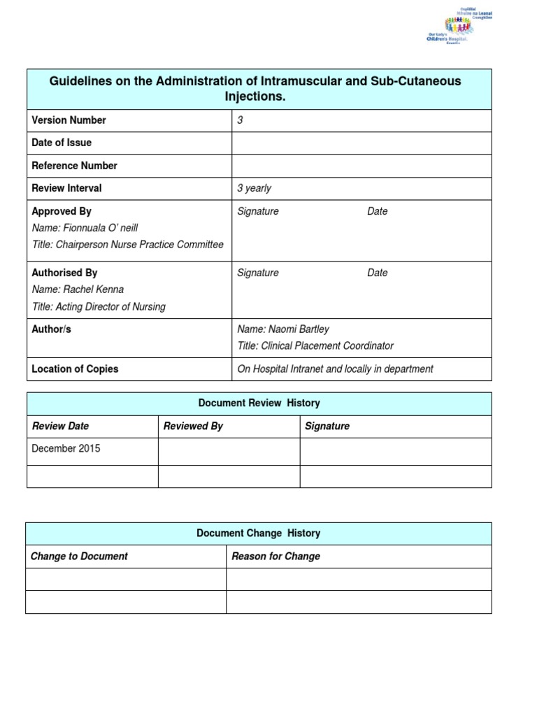 Administration of Intramuscular and Sub Cutaneous Injections | PDF ...