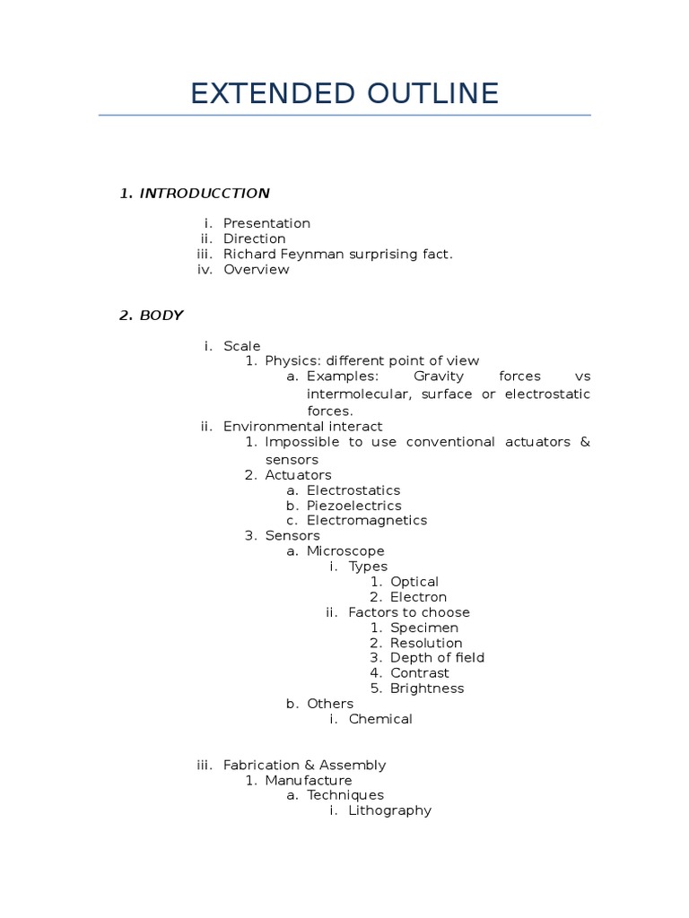 Extended Outline | PDF