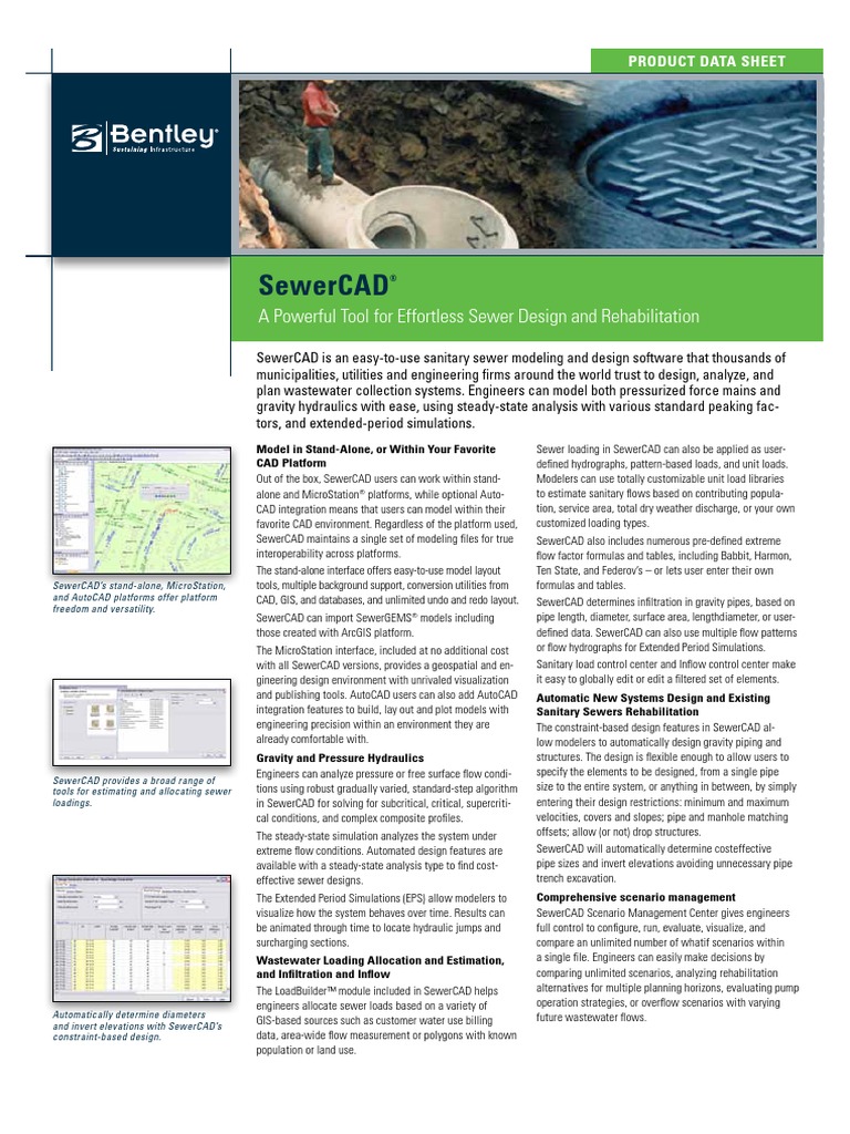 Sewercad en A4 S | PDF | Sanitary Sewer | Geographic Information System