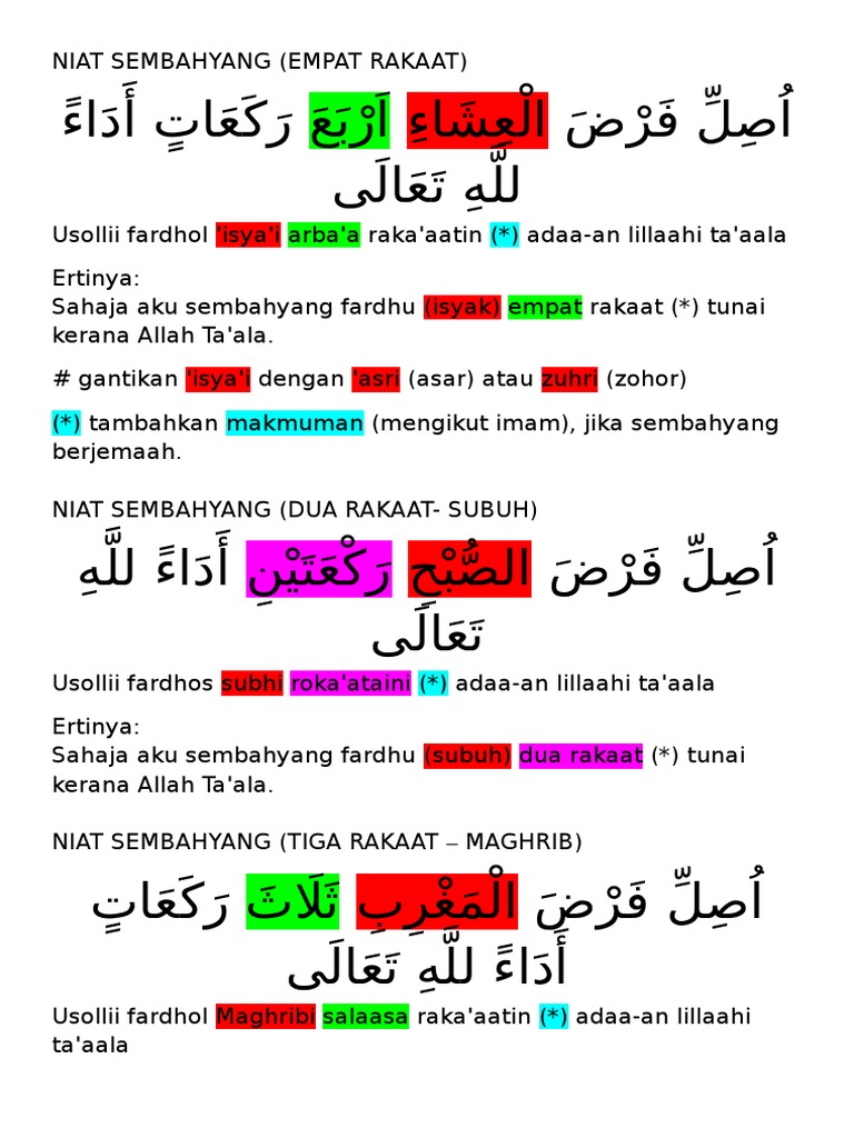 Cara Solat Dan Bacaan Rumi | PDF