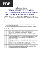 Aldrete Score | PDF
