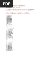 Ejemplo de Palabras Tetrasílabas | PDF