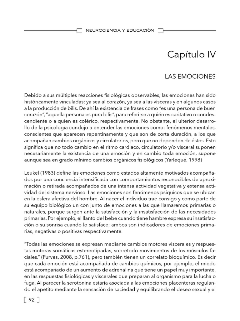 Lectura de Las Emociones PDF | PDF