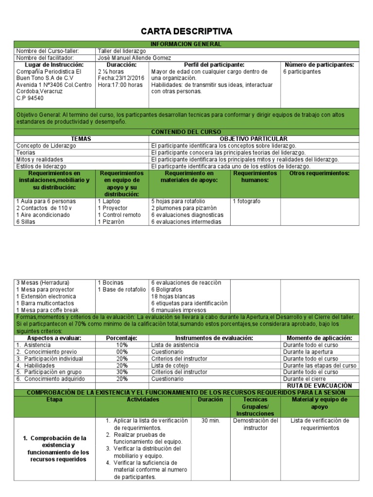 Carta Descriptiva | PDF | Microsoft PowerPoint | Science
