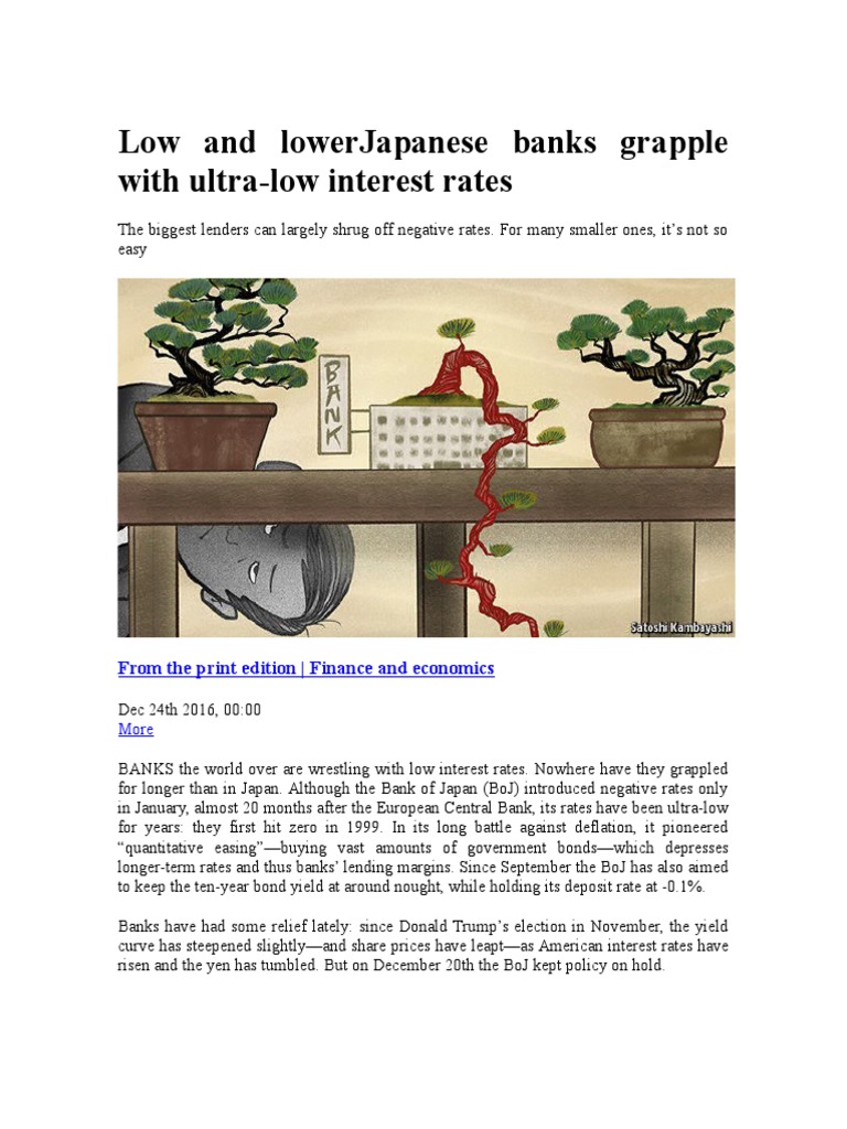 Low and Lowerjapanese Banks Grapple With Ultra-Low Interest Rates | PDF ...