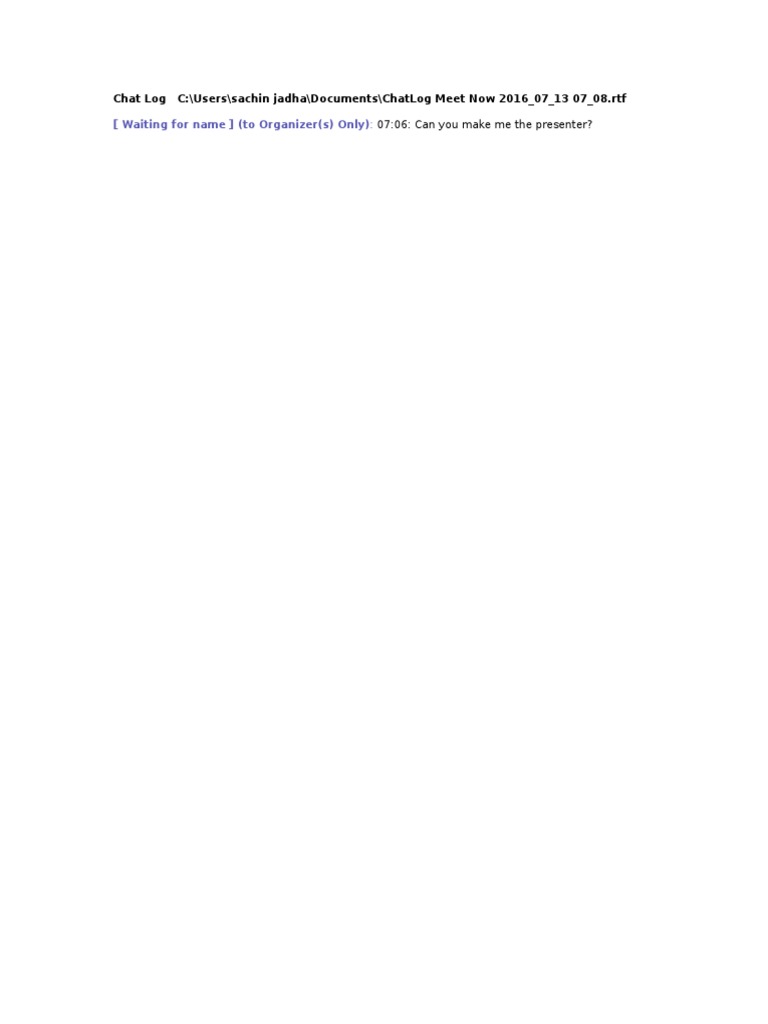Chat Log from Meet Now Session | PDF
