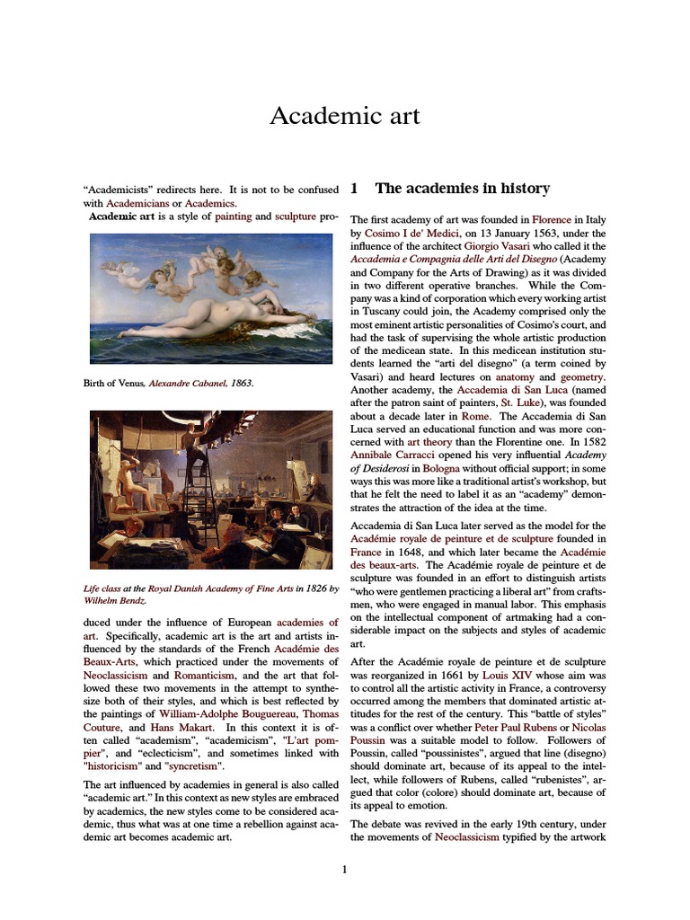 Overview of 19th Century Academic Art | PDF | Style | Aesthetics