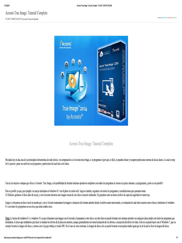 Acronis True Image - Tutorial Completo - YO SOY COMPUTACION