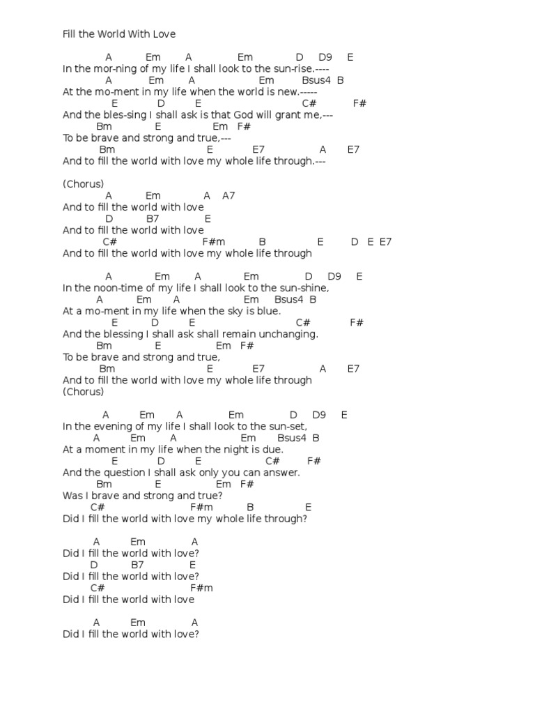 Fill The World With Love | PDF
