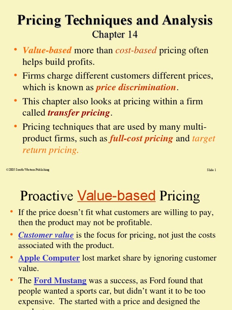 Chapter 10 Pricing Techniques | PDF | Price Discrimination | Monopoly