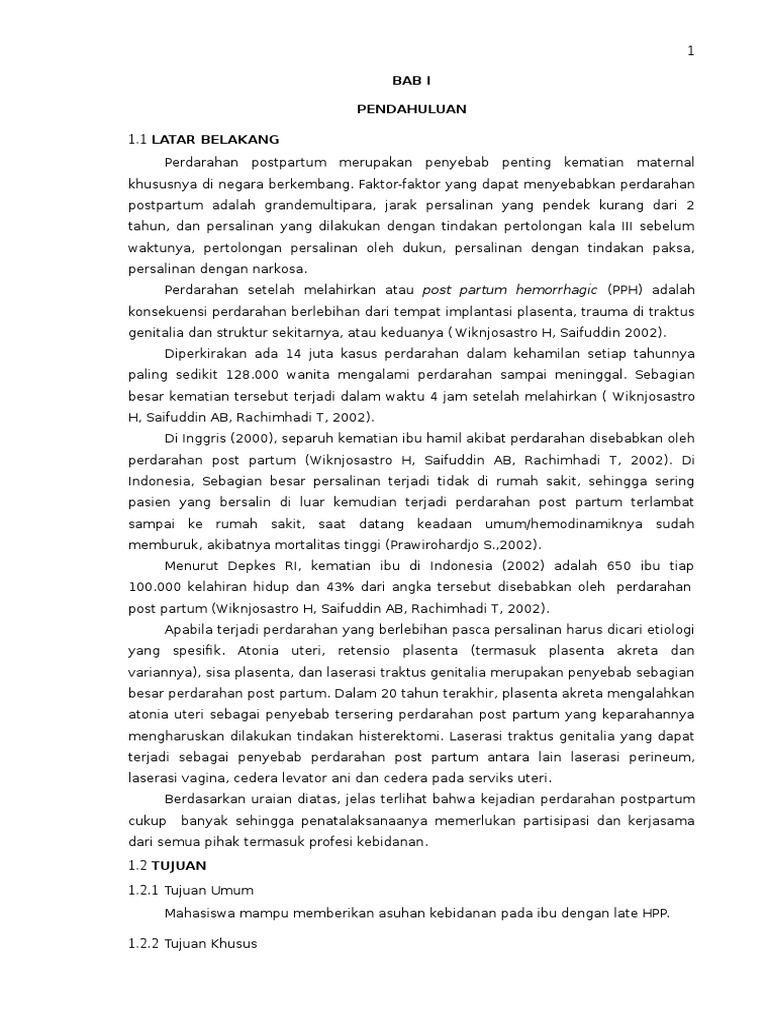 Laporan Pendahuluan HPP | PDF