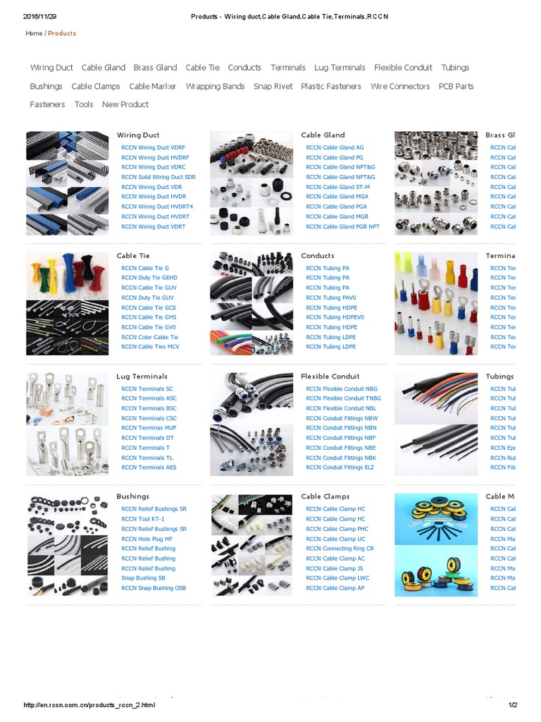 Wiring Duct, Cable Gland, Cable Tie, Terminals, RCCN | PDF | Electrical Wiring | Electrical ...