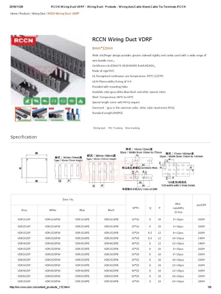 RCCN Wiring Duct VDRF | PDF | Electrical Wiring | Duct (Flow)