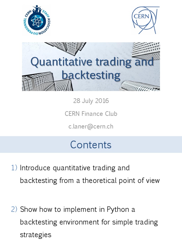Quantitative Trading and Backtesting | PDF | Beta (Finance ...