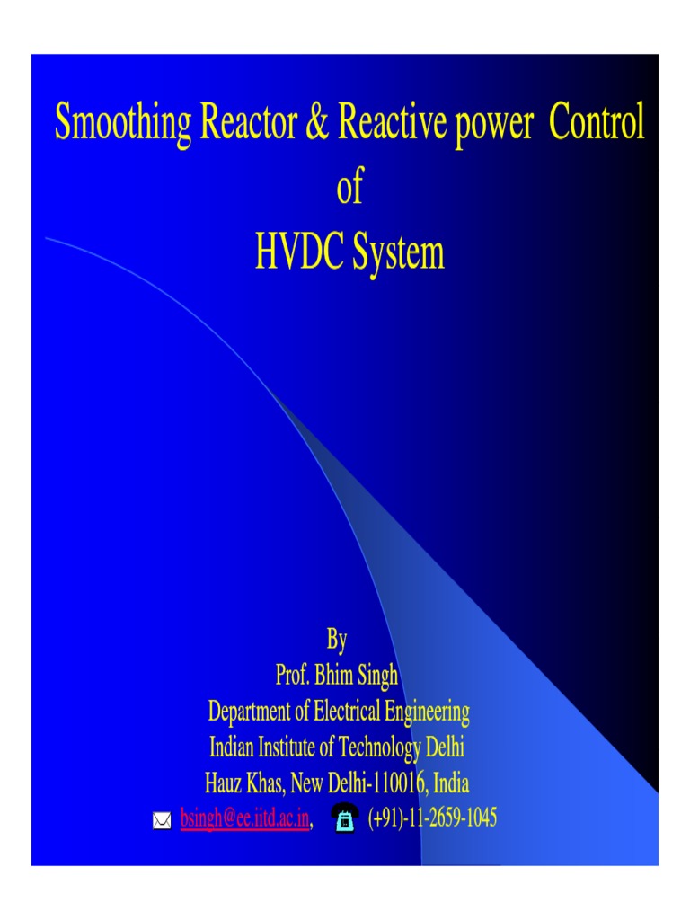 12.smoothing Reactor & Reactive Power Control of HVDC System | PDF ...