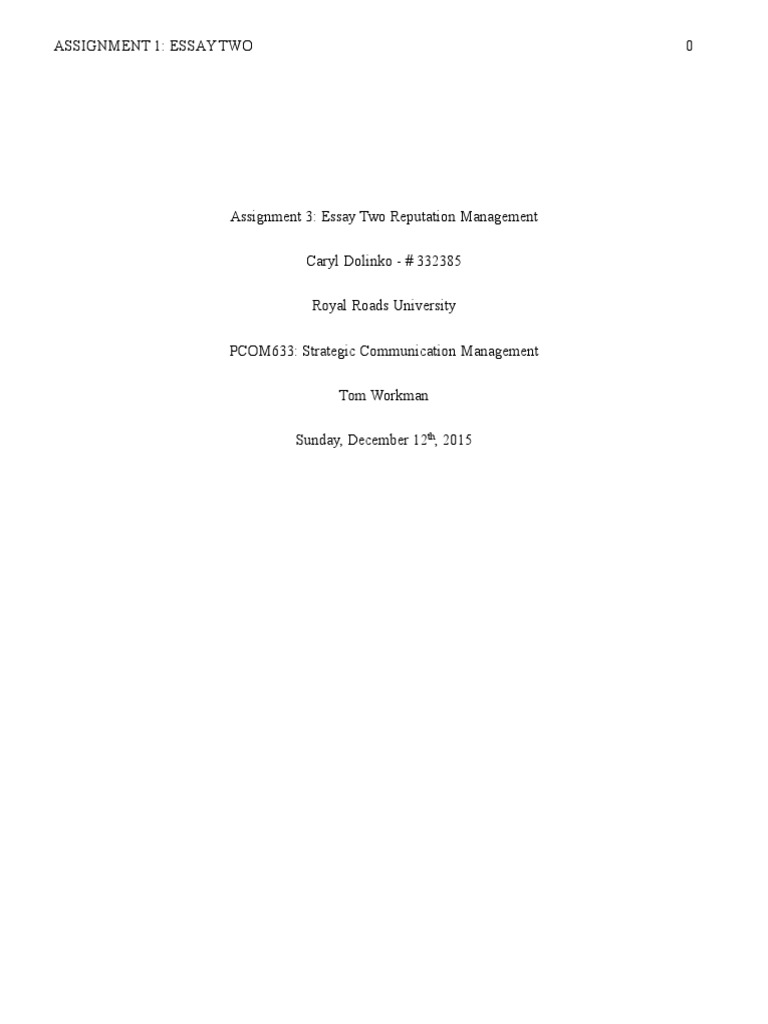 Pcom633 - Reputation Management | PDF | Reputation | Nestlé