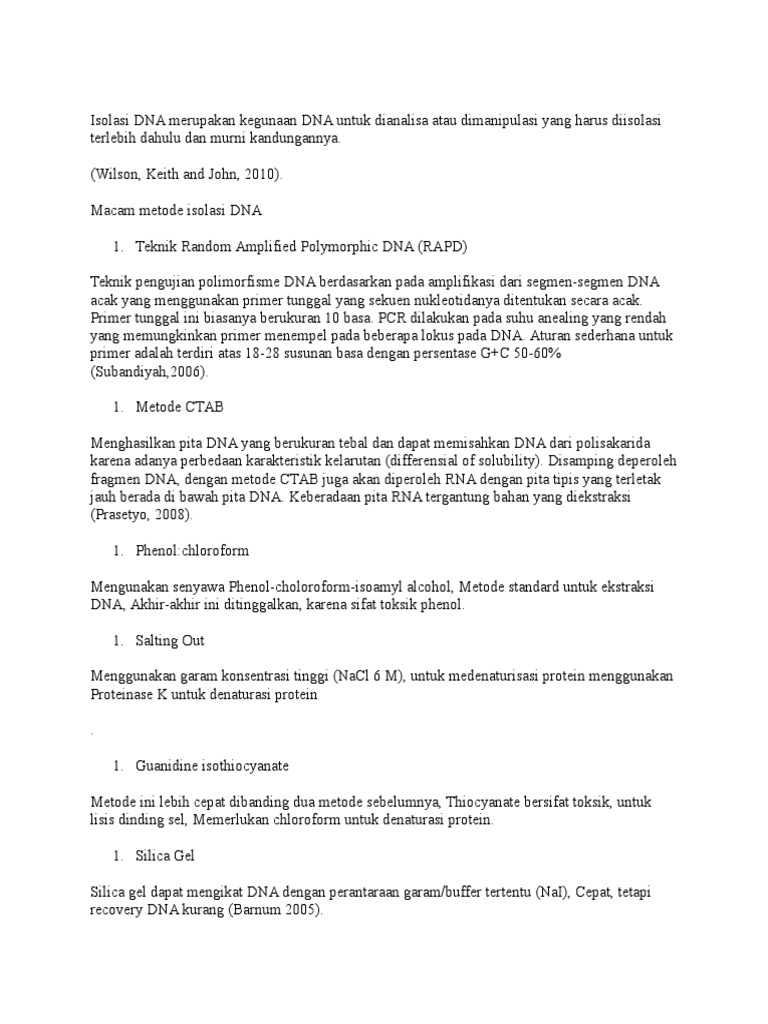Isolasi Dna | PDF