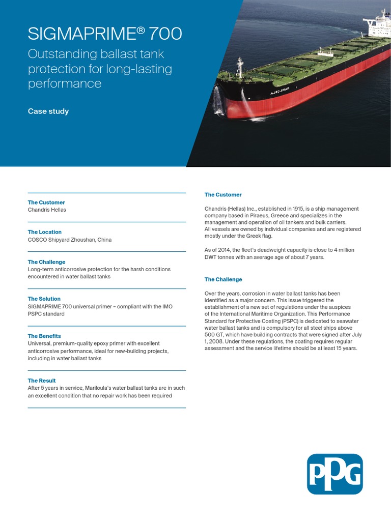 Sigmaprime 700: Outstanding Ballast Tank Protection For Long-Lasting ...
