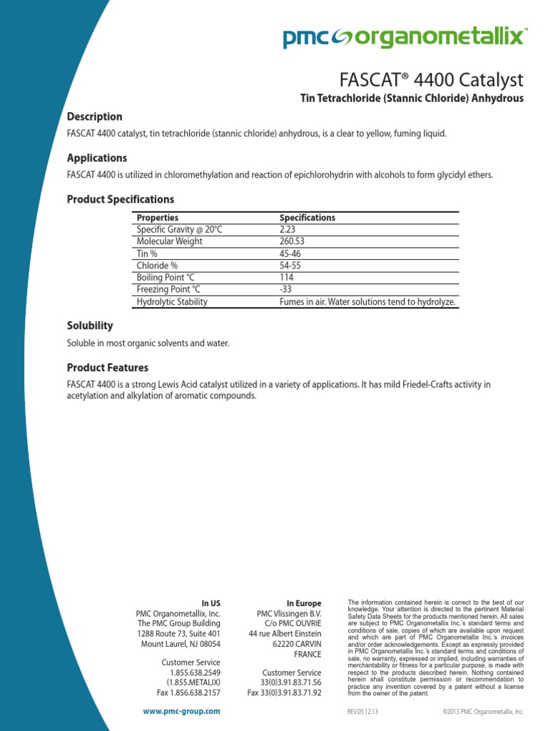 FASCAT® 4400 Catalyst: Tin Tetrachloride (Stannic Chloride) Anhydrous ...