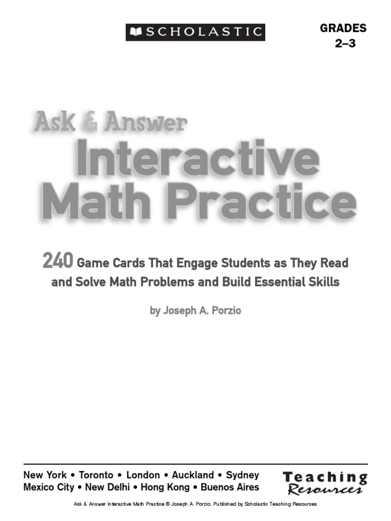2-3 Grade Math Card Games | PDF | National Council Of Teachers Of ...