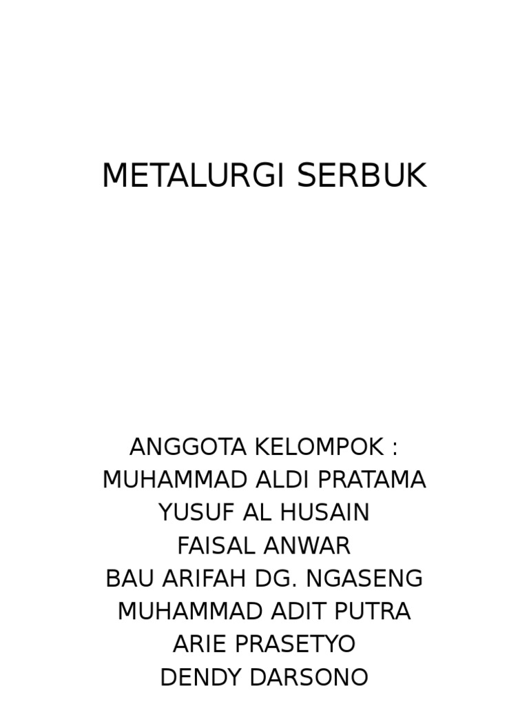 Proses dan Keunggulan Metalurgi Serbuk | PDF | Teknologi & Rekayasa