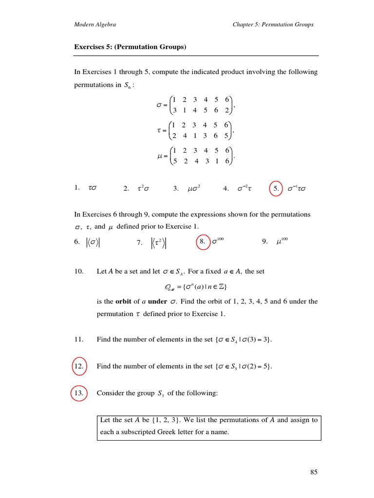 Chapter 5 - Permutation Groups PDF | PDF | Permutation | Combinatorics Chapter 5 - Permutation Groups PDF | PDF | Permutation | Combinatorics