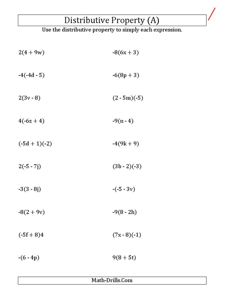 Distributive Property Practice Exercises | PDF | Logical Consequence ...