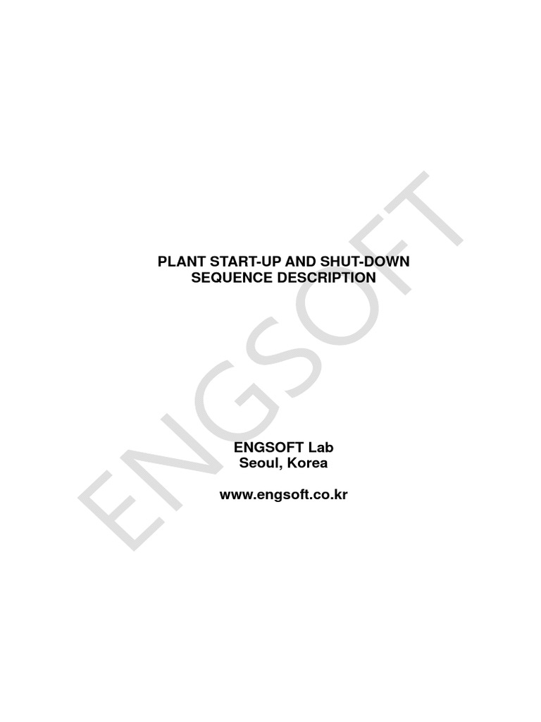 Plant Startup Shutdown Sequence Description Forrelease Download Free
