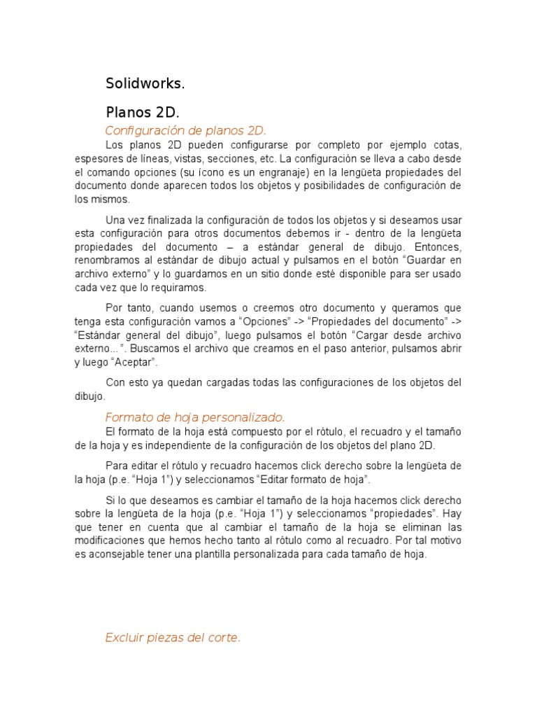 Solidworks - Tutoriales Planos 2D | PDF | Point and Click | Dibujo