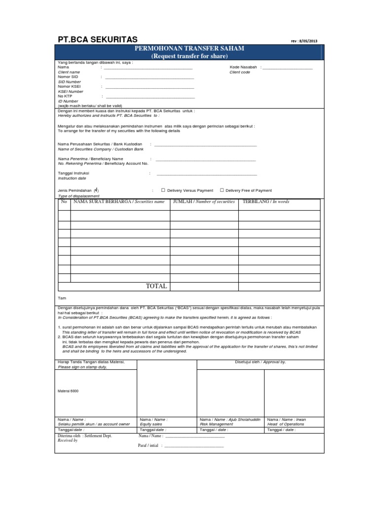 Stock Withdrawal Form | PDF