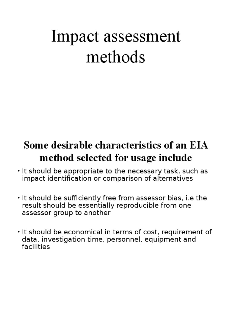 L3-Impact Assessment Methods | PDF | Environmental Impact Assessment ...