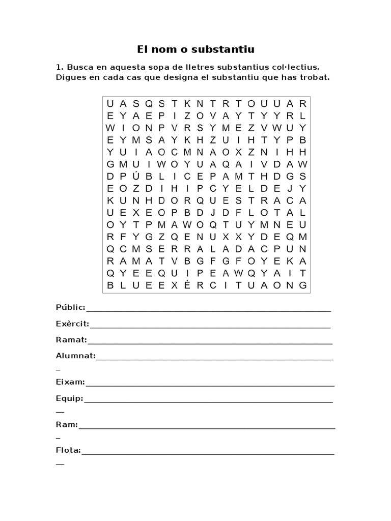 El Nom o Substantiu | PDF