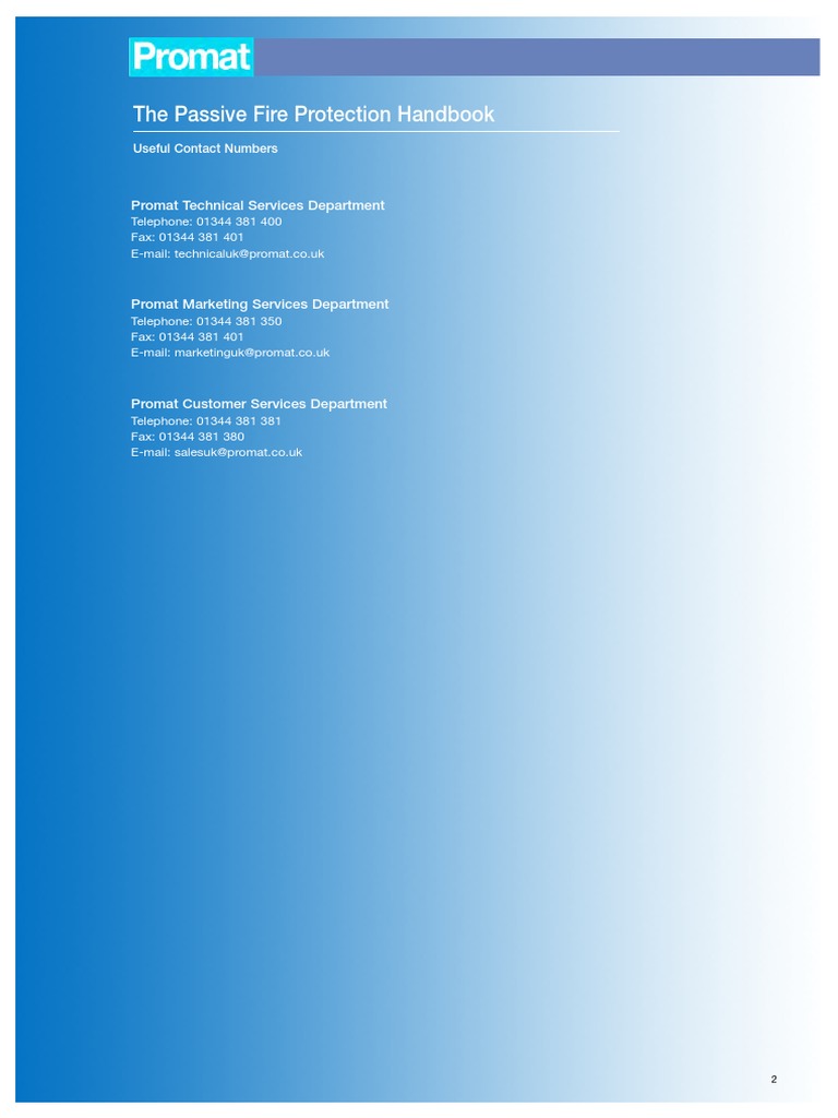 Promat Passive Fire Protection Handbook | PDF | Duct (Flow) | Door
