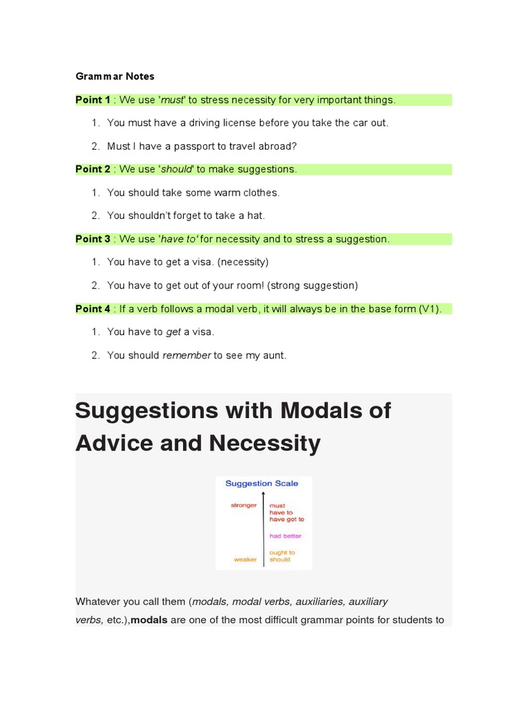 Modals of Necessity and Suggestion | PDF | Modal Logic | Verb