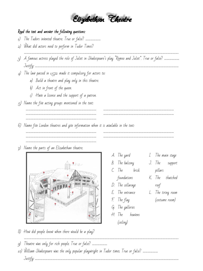 Tudor Theatre Quiz and Facts | PDF