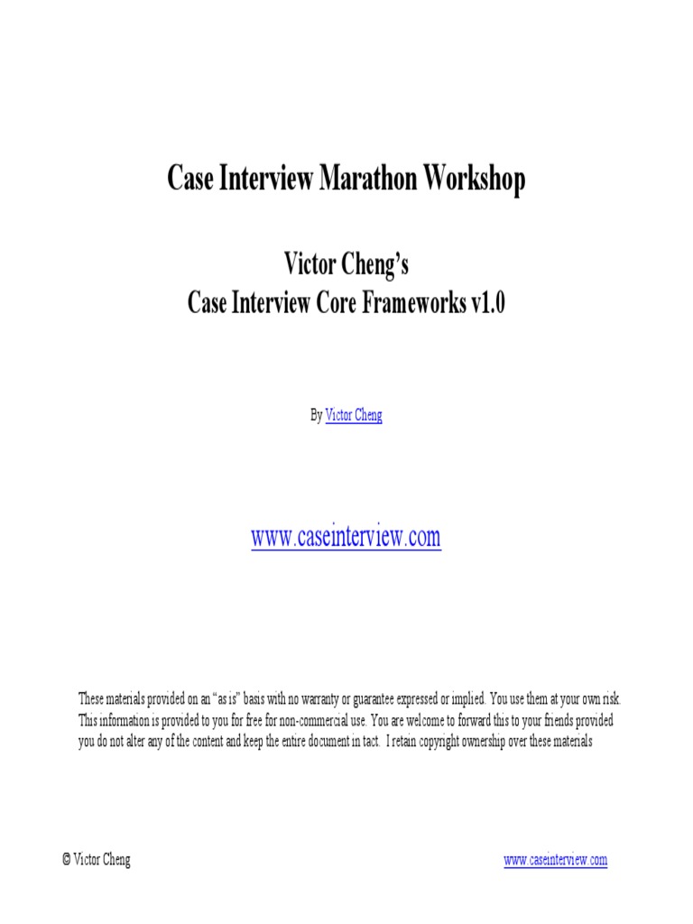 Case Interview Frameworks | PDF | Mergers And Acquisitions | Demand