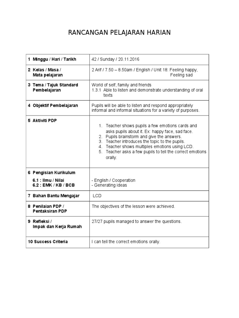 RPH Ahad 20.11 | PDF
