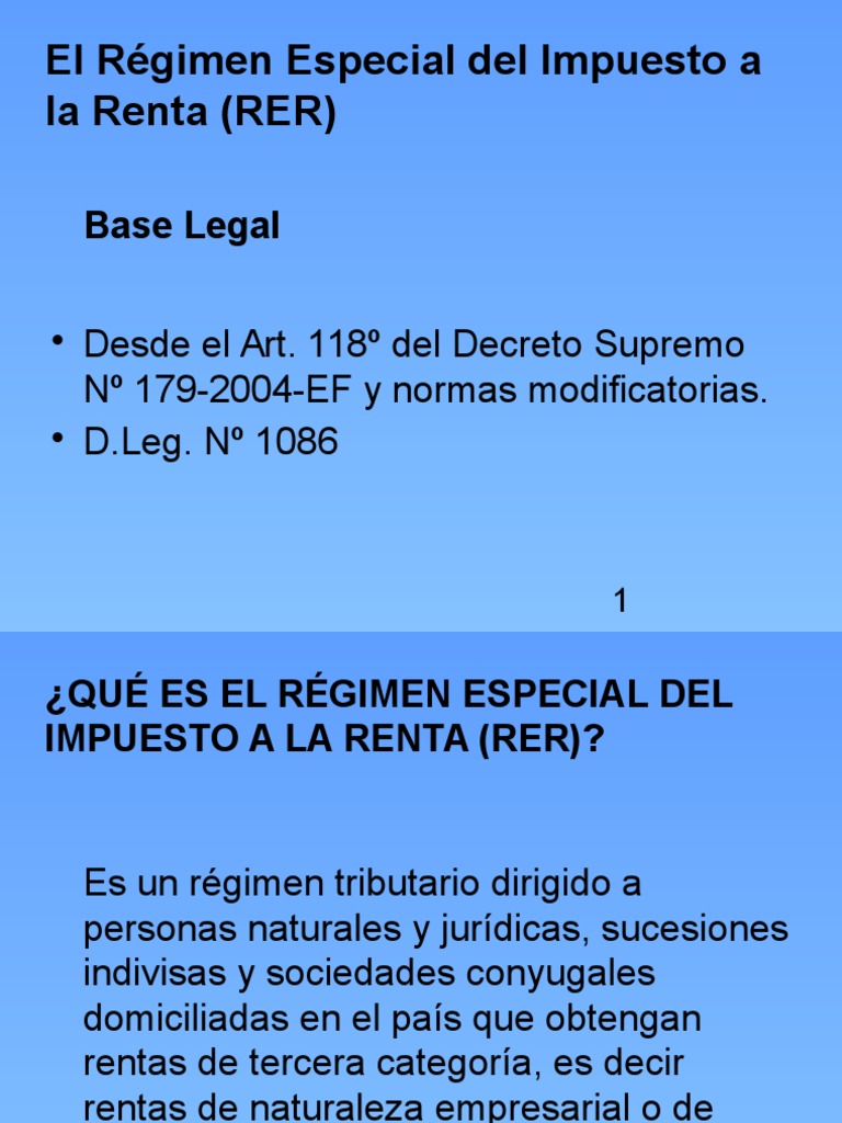 Regimen Especial de Renta - Rer | PDF | Impuesto sobre la renta | Impuestos