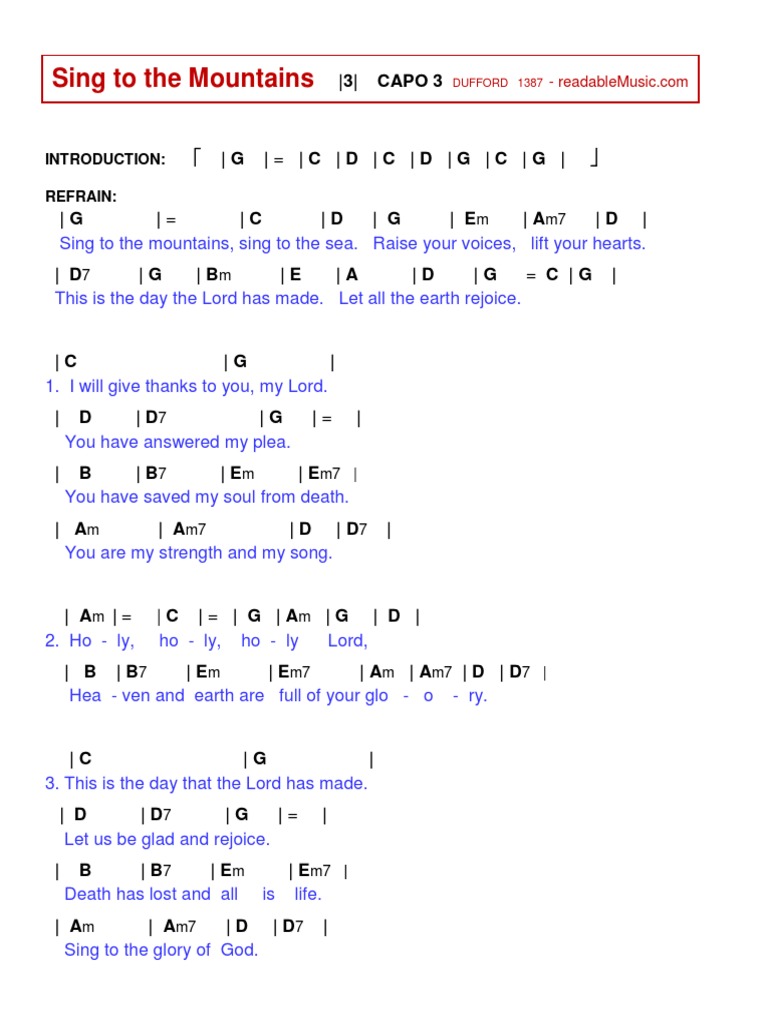 Sing To The Mountains | PDF