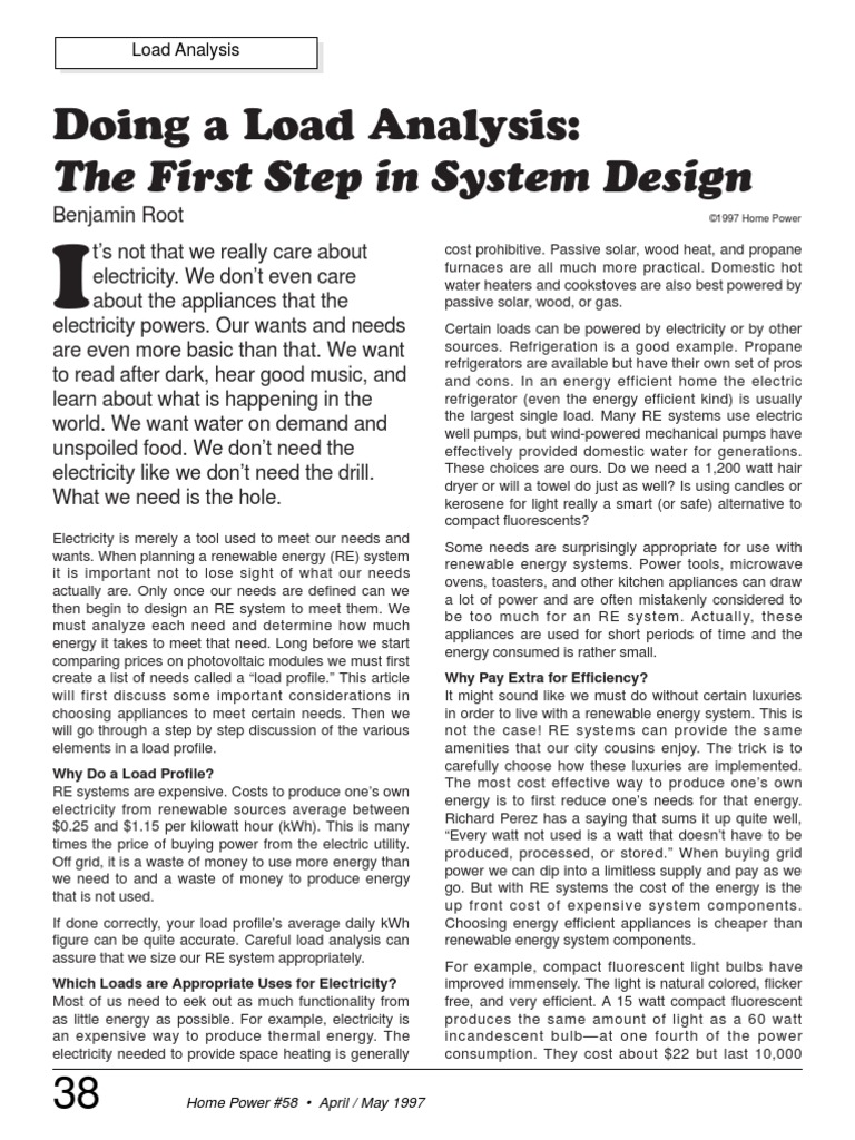 The First Step in System Design: Doing A Load Analysis | PDF | Power ...