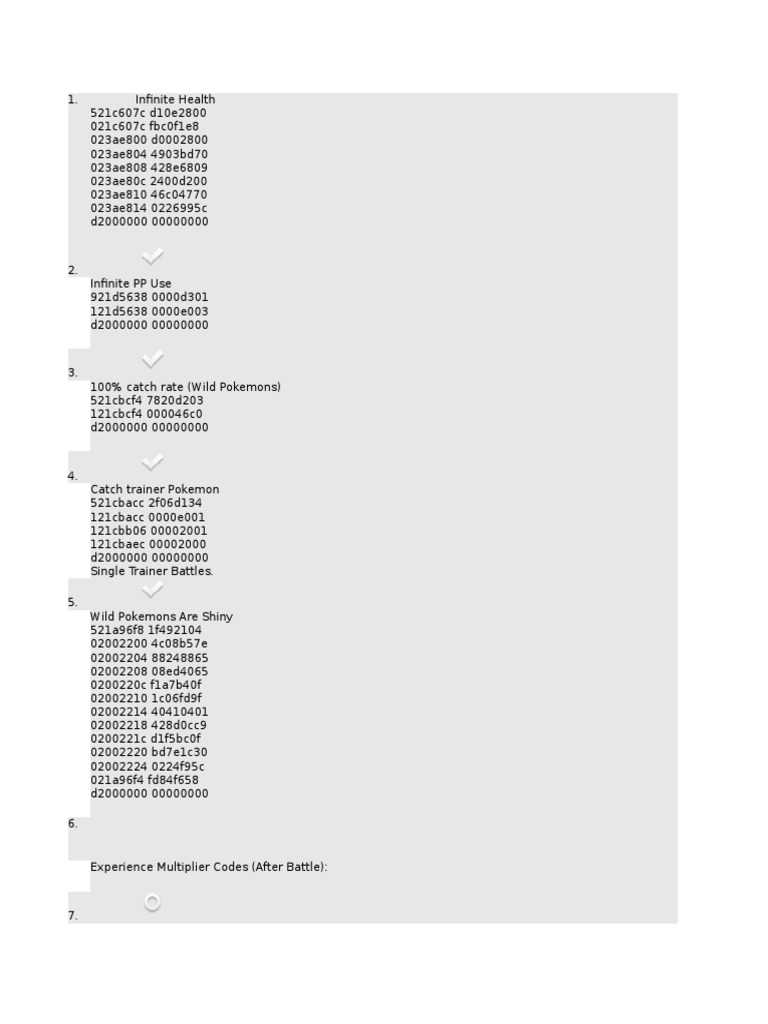 Pixelmon Infinite Health Cheat Codes | PDF | Pokémon | Nintendo