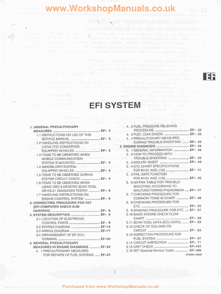 Daihatsu Terios Section Ef - Efi System PDF | PDF