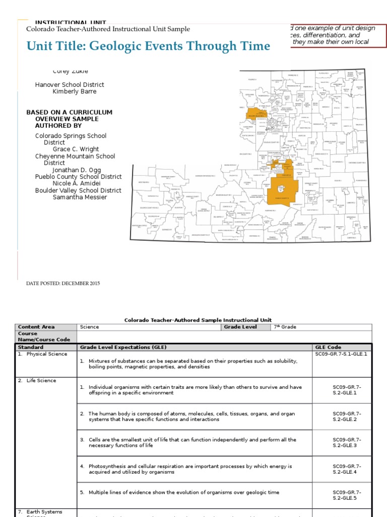 7th Grade Science: Geologic Events Unit | PDF | Geologic Time Scale ...
