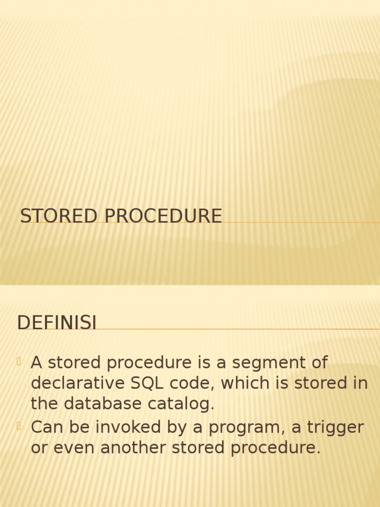 Stored Procedure | PDF | Subroutine | Parameter (Computer Programming)