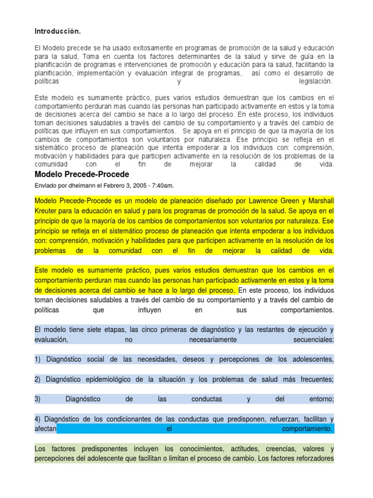 Modelo Precede | PDF