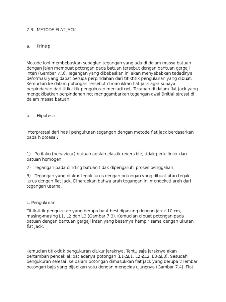 Metode Flat Jack | PDF | Sains & Matematika